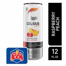 CELSIUS LIVE FIT ENERGY DRINK 12 oz "Sparkling Raspberry Peach ...