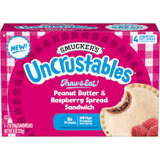 SMUCKER'S UNCRUSTABLES 4 ct "Peanut Butter & Raspberry Spread ...