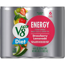 V8 PLUS ENERGY JUICE 6 pack cans "Diet Strawberry Lemonade" – Volusia ...