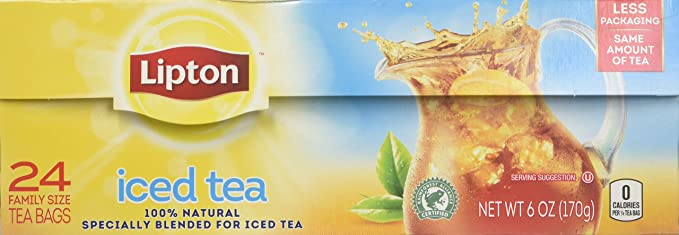 LIPTON ICED TEA BAGS 24 count Family Size – Volusia Coupon Queens